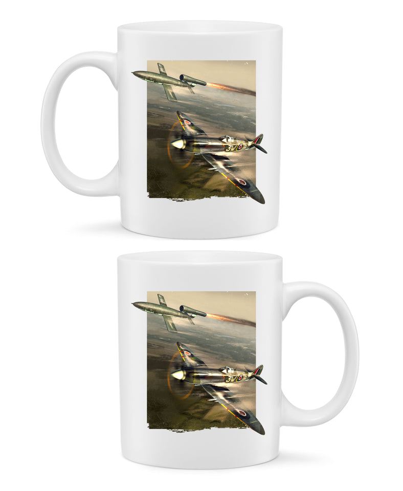 Spitfire and V1 Doodlebug Mug | Flyingraphics